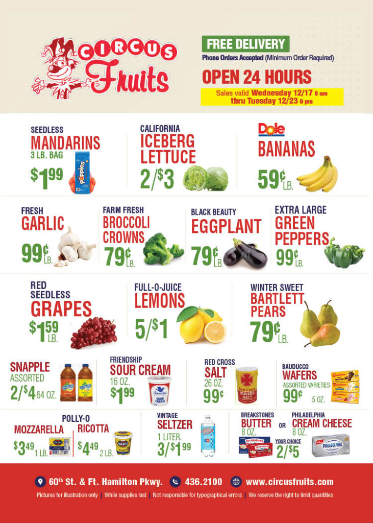 Weekly Specials | Circus Fruits | Brooklyns #1 Produce Supermarket ...